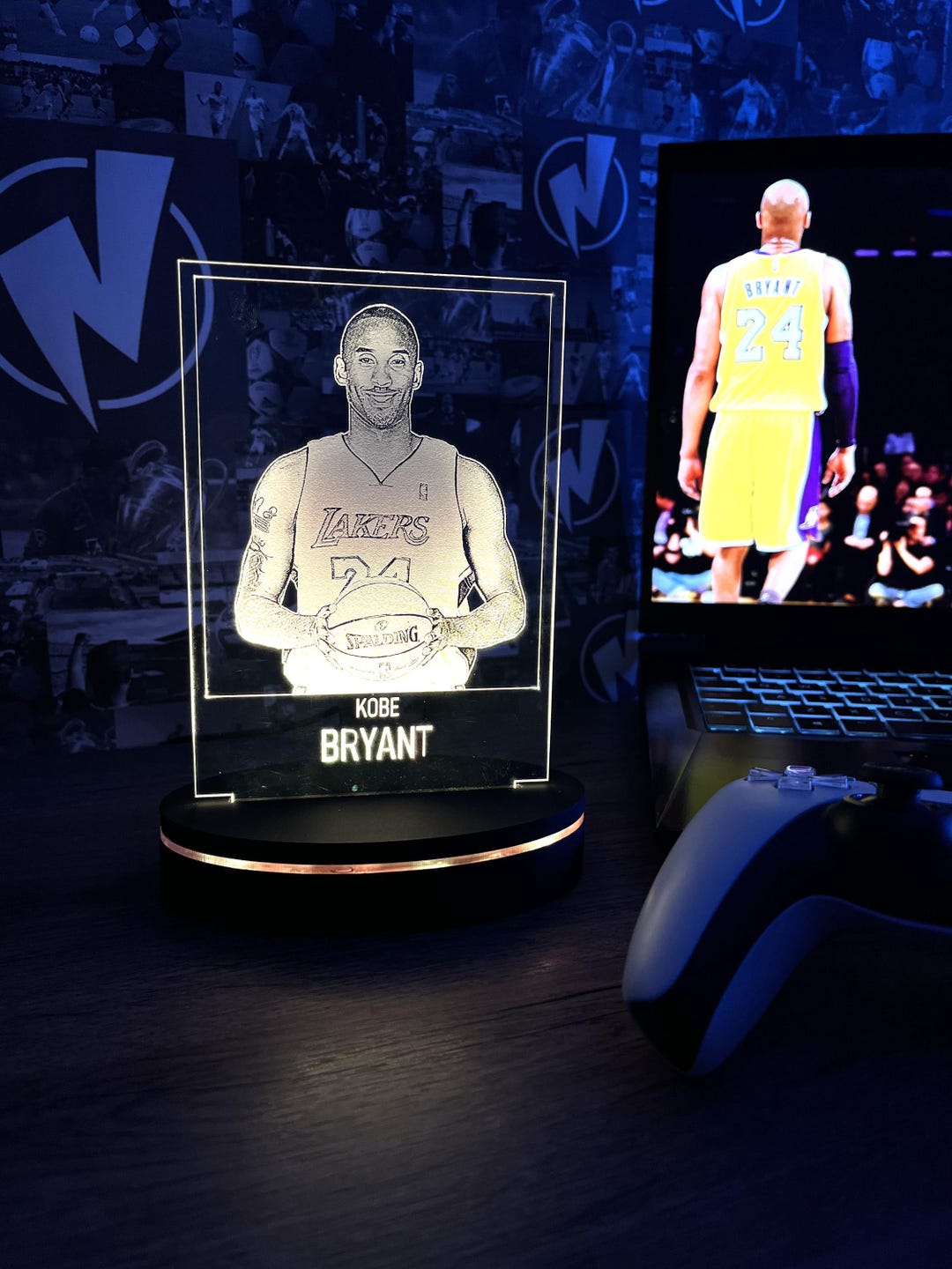 Kobe Bryant Fan Card, Personalized, Illuminated Acrylic Desk Lamp, 7x4 ...