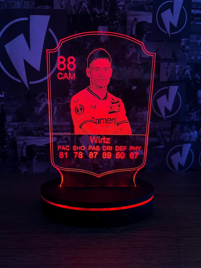 Florian Wirtz Fan Card, Personalized, Illuminated Acrylic Desk Lamp ...