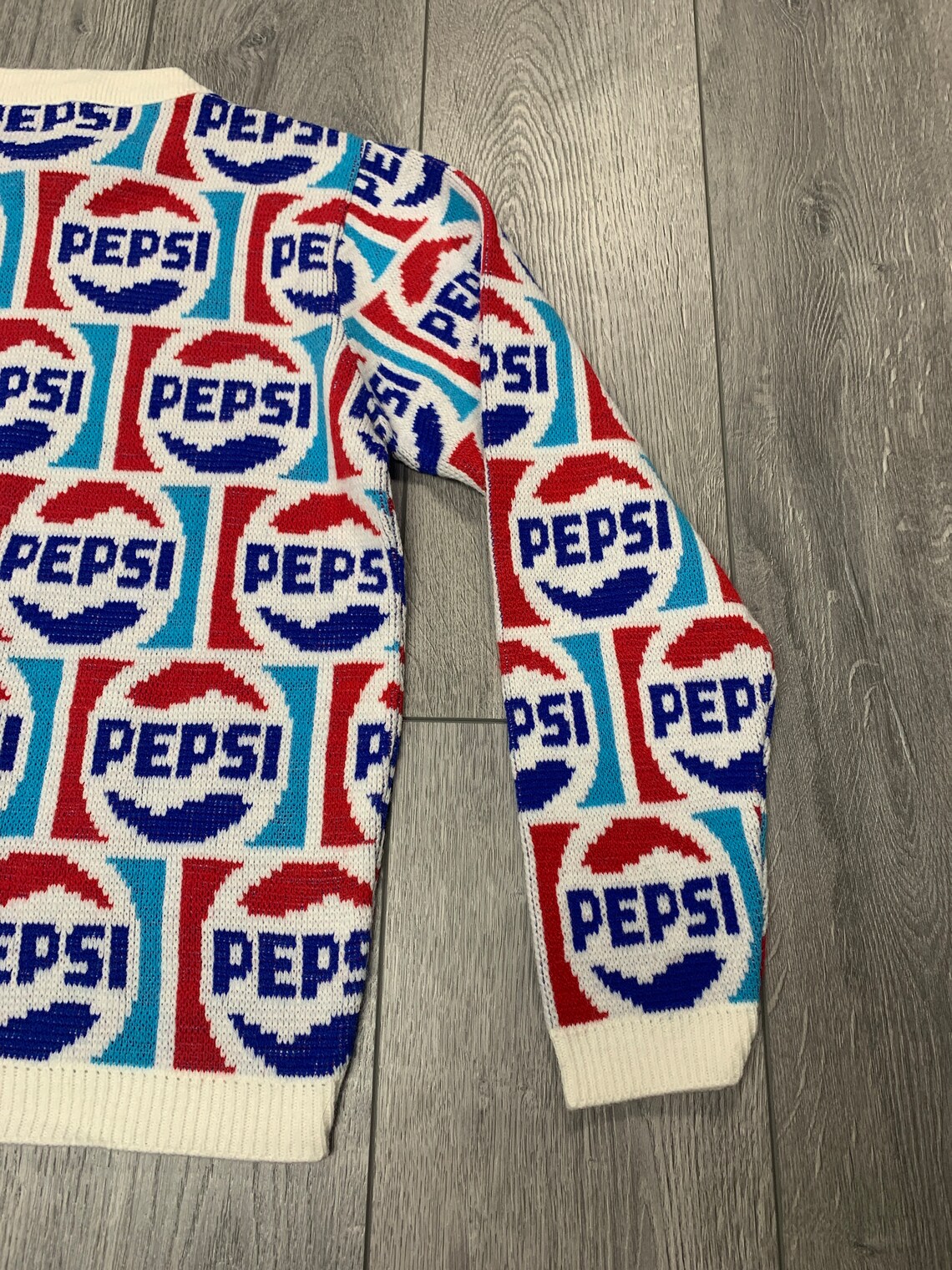 Vintage 60’s Pepsi Imperial 100% Pure Acrylic Knit Logo Sweater Size L ...