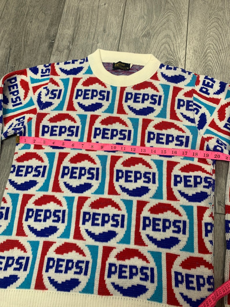 Vintage 60’s Pepsi Imperial 100% Pure Acrylic Knit Logo Sweater Size L ...