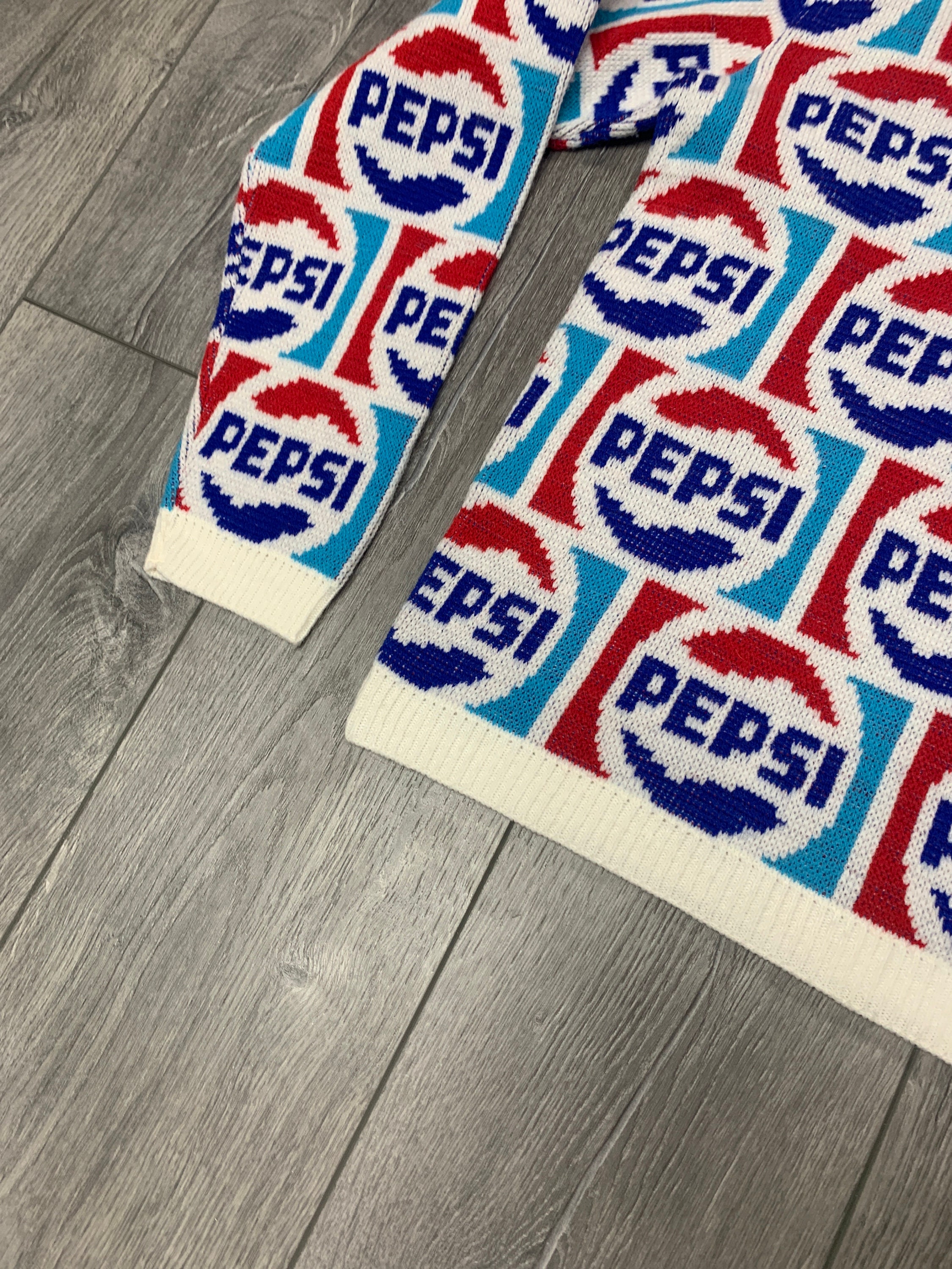 Vintage 60’s Pepsi Imperial 100% Pure Acrylic Knit Logo Sweater Size L ...