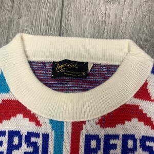 Vintage 60’s Pepsi Imperial 100% Pure Acrylic Knit Logo Sweater Size L ...