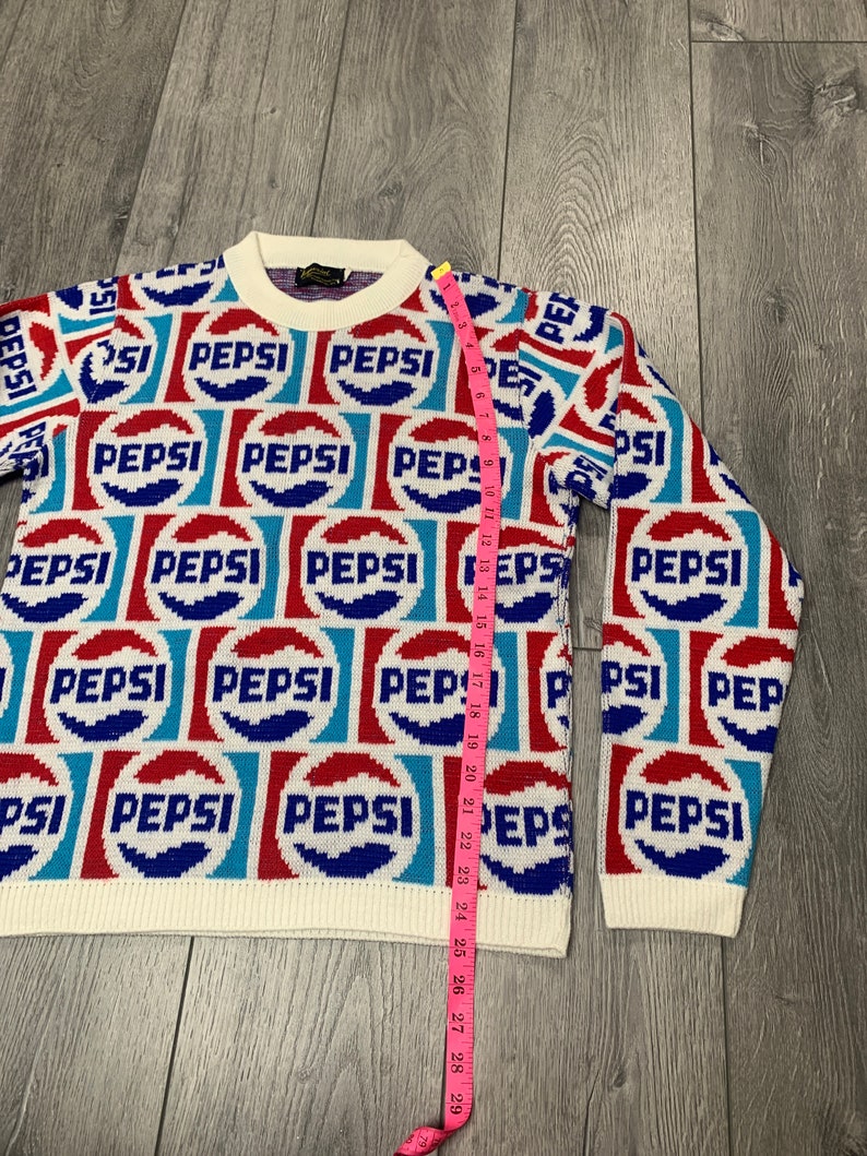 Vintage 60’s Pepsi Imperial 100% Pure Acrylic Knit Logo Sweater Size L ...