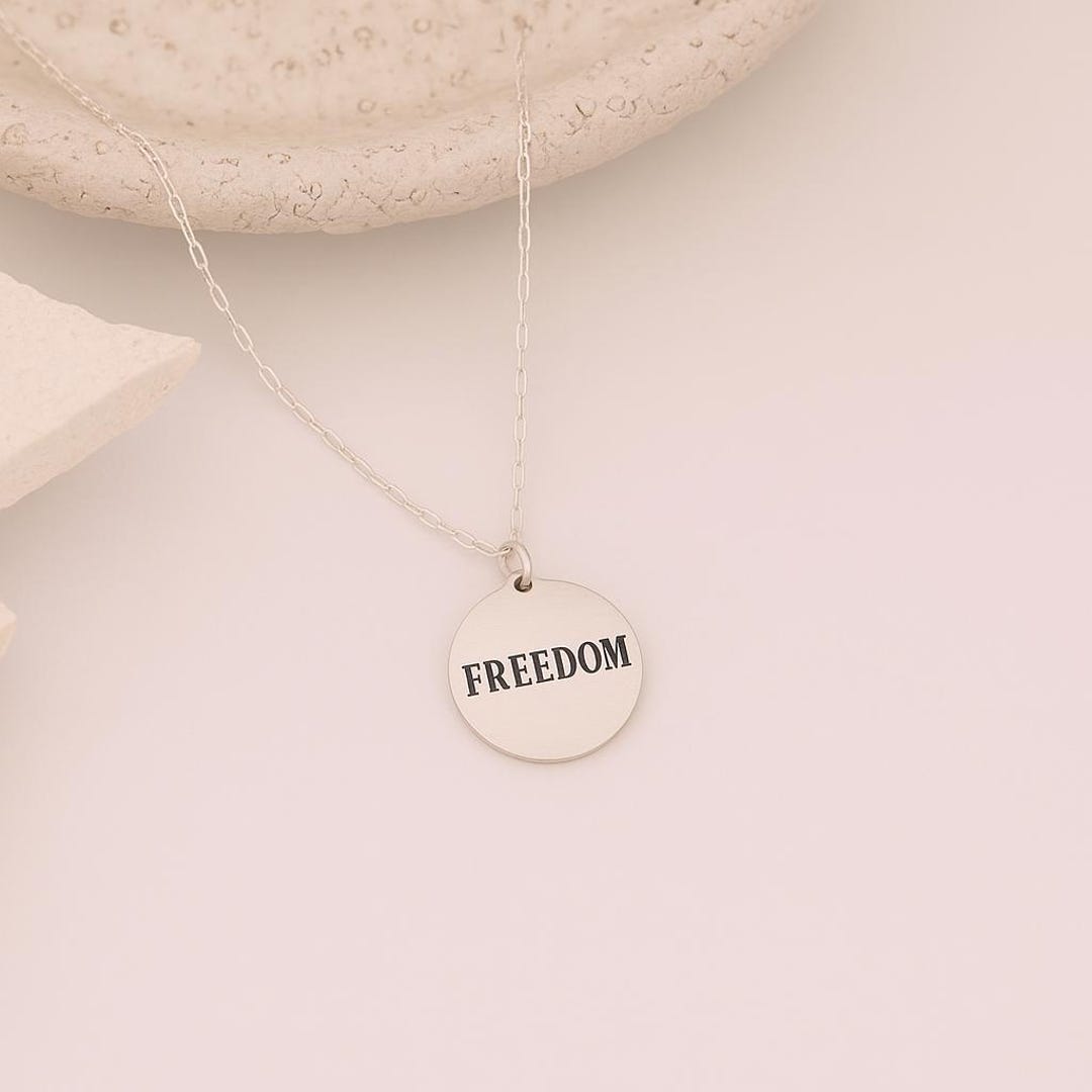 Freedom Necklace, 14K Gold Freedom Necklace, Sterling Silver Freedom ...