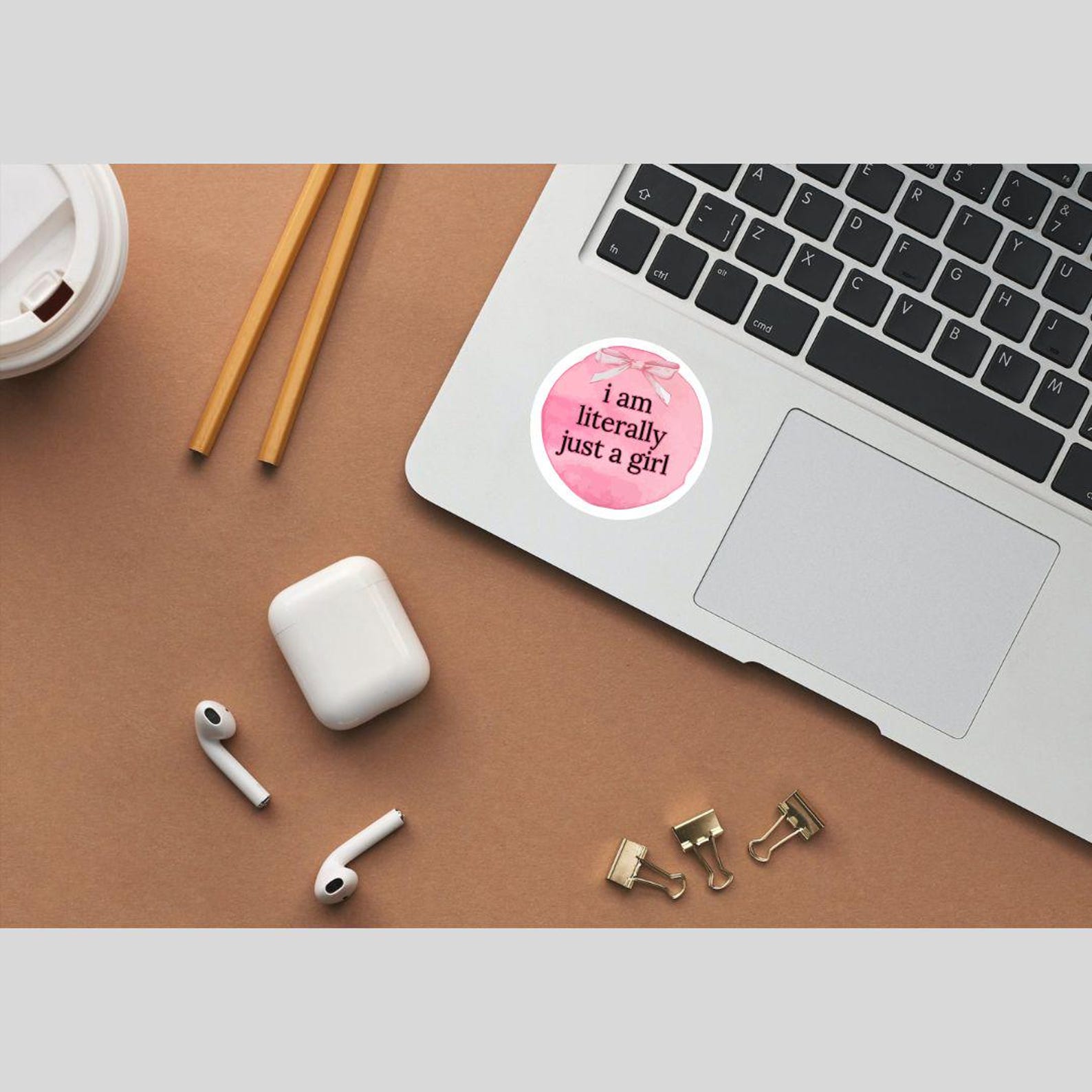 I'm Literally Just A Girl Glossy Waterproof Round Vinyl Sticker 3"x3 ...