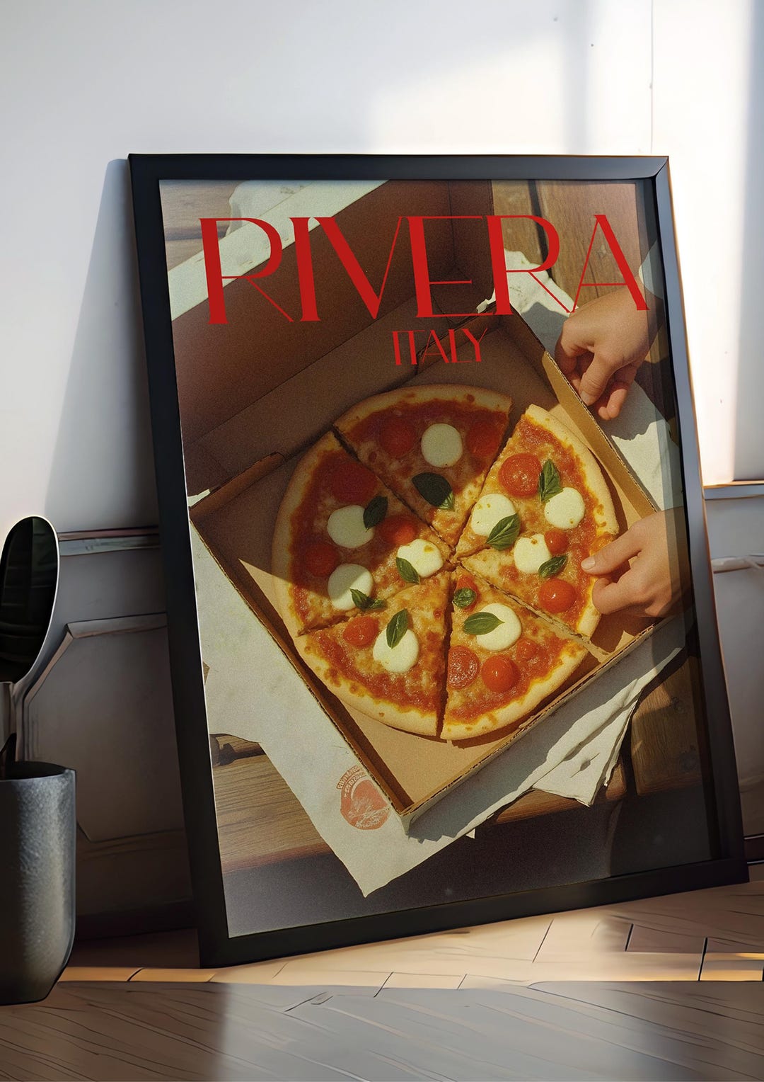 Riviera – Italy – Retro Italian Pizza Poster – Digital File – Default ...