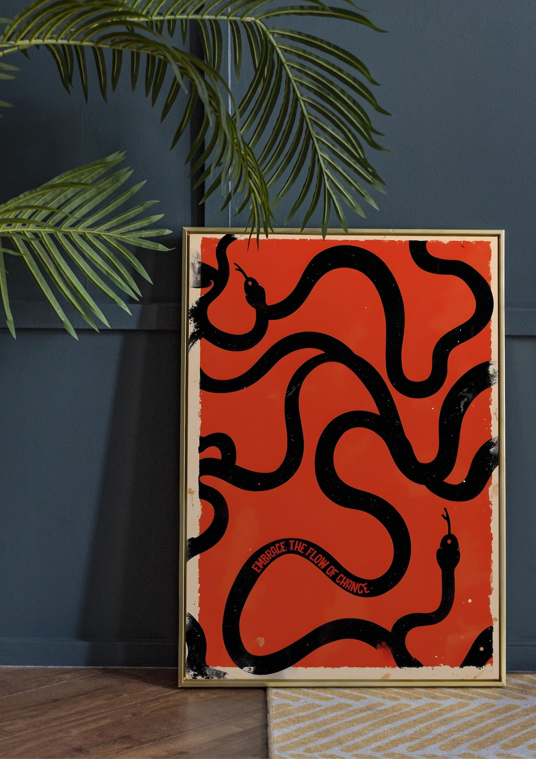 Retro Snake – Minimalist Graphic Poster, Black Snake Design – Digital ...