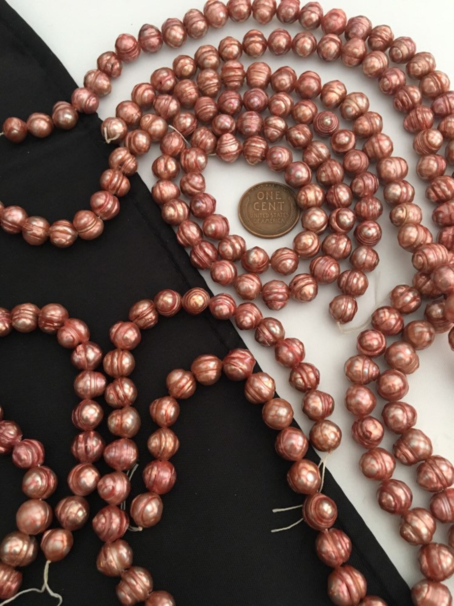 8mm Copper Dyed Faceted Freshwater Pearl Beads, Copper Pearls, 8mm ...
