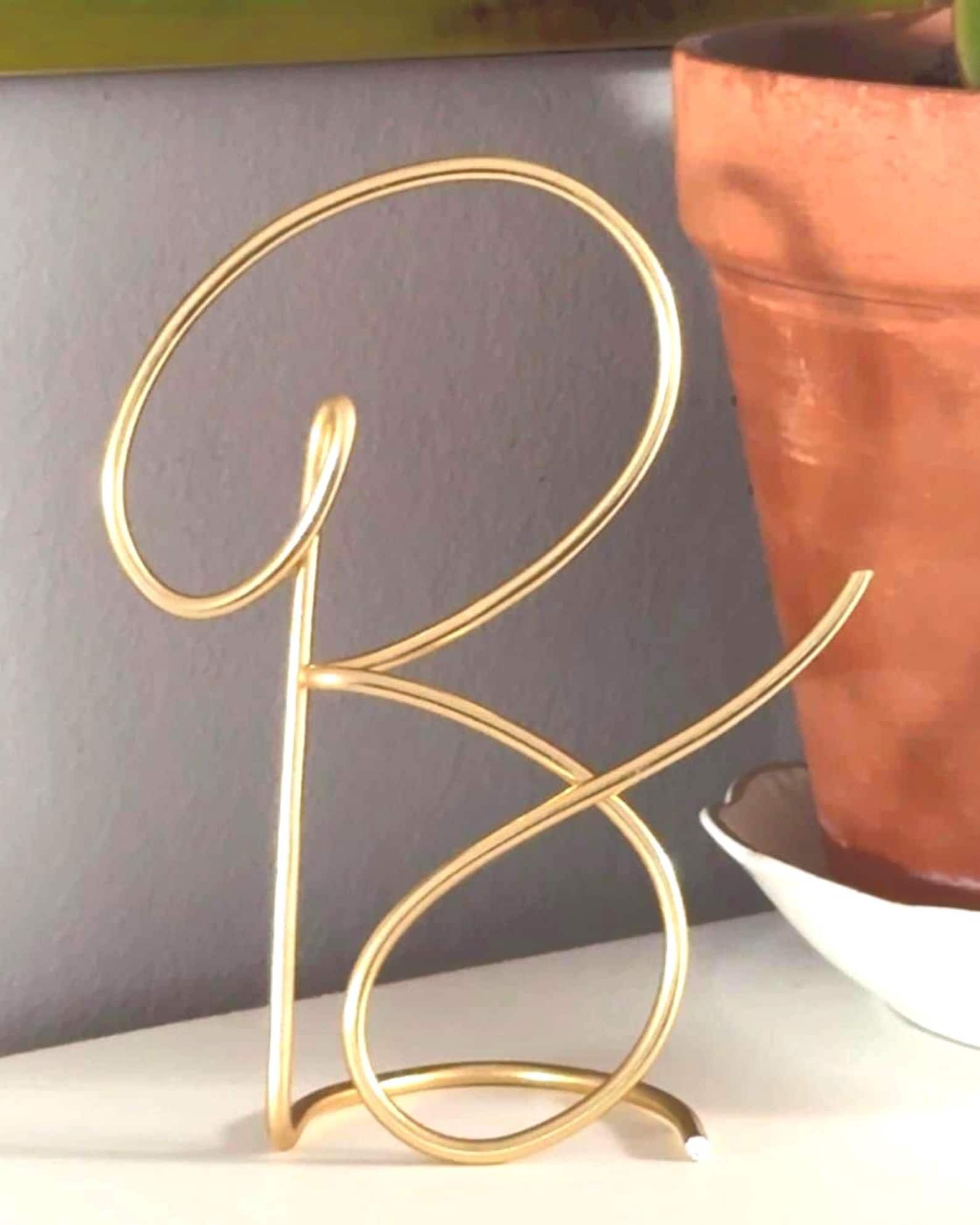 Wire Letter Sign: Freestanding Metal Initial - Gold, Silver, Black - Etsy