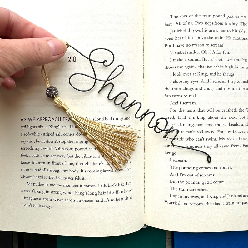 Personalized Wire Name Bookmark: Handmade Metal Keepsake With Tassel - Etsy