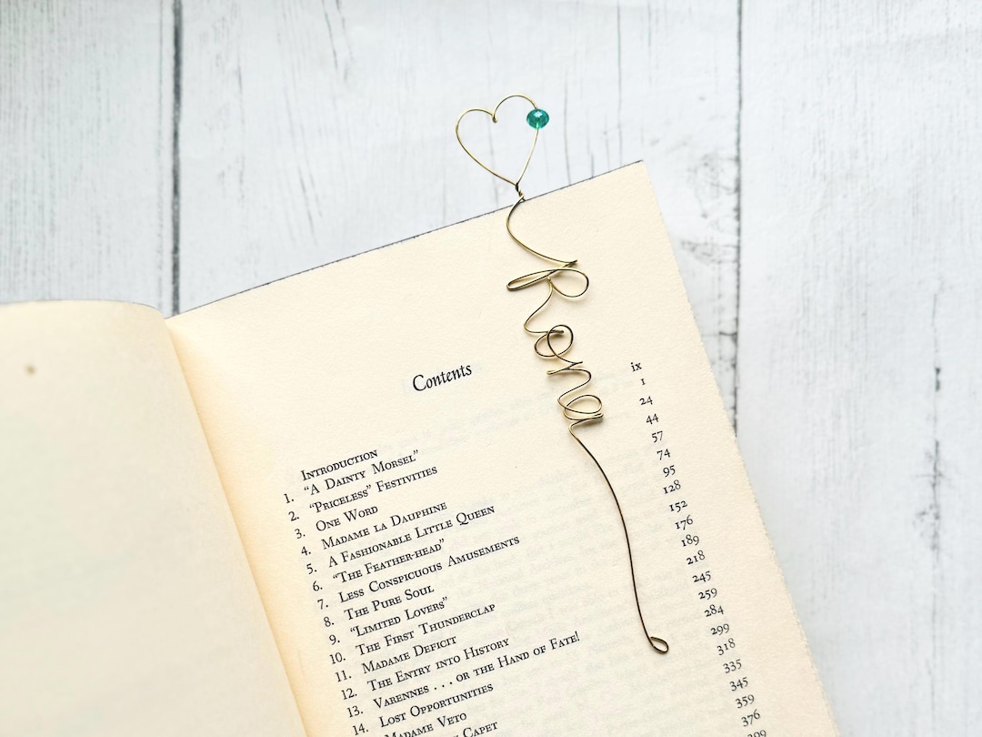 Personalized Gold Name Bookmark – Custom Topper Shape & Wire Color ...