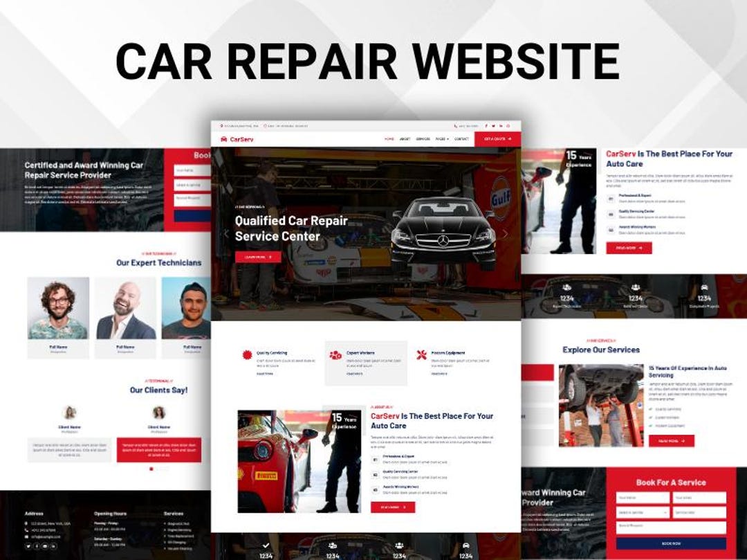 Car Repair HTML CSS Landing Page Template | Car Repair Website - Etsy
