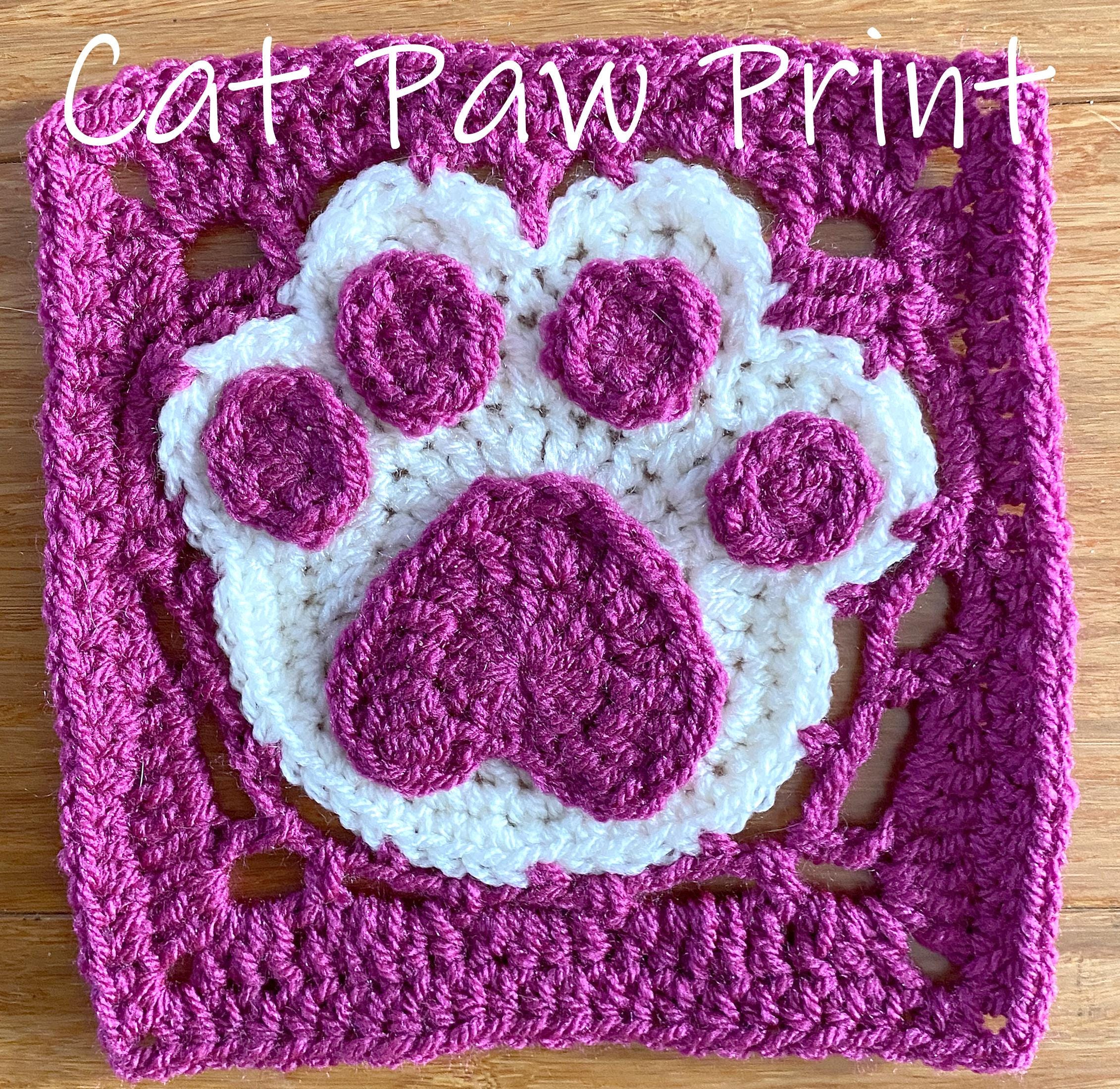 Cat and Dog Paw Print Granny Square Afghan Blanket Crochet Pattern - Etsy