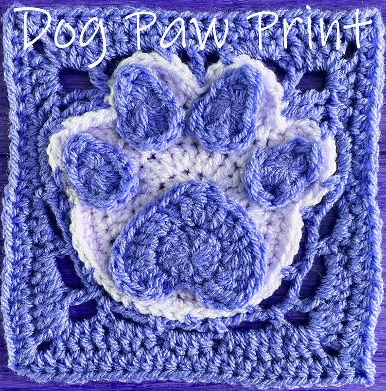 Cat and Dog Paw Print Granny Square Afghan Blanket Crochet Pattern - Etsy