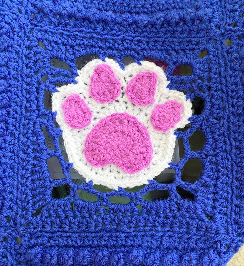 Dog Paw Print Afghan Blanket Crochet Pattern - Etsy