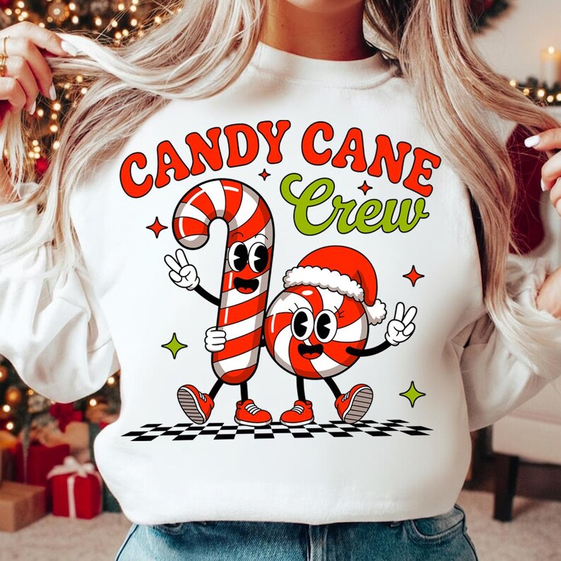 Candy Cane Crew Christmas 2025 Png Svg Bundle, Retro Christmas Png ...