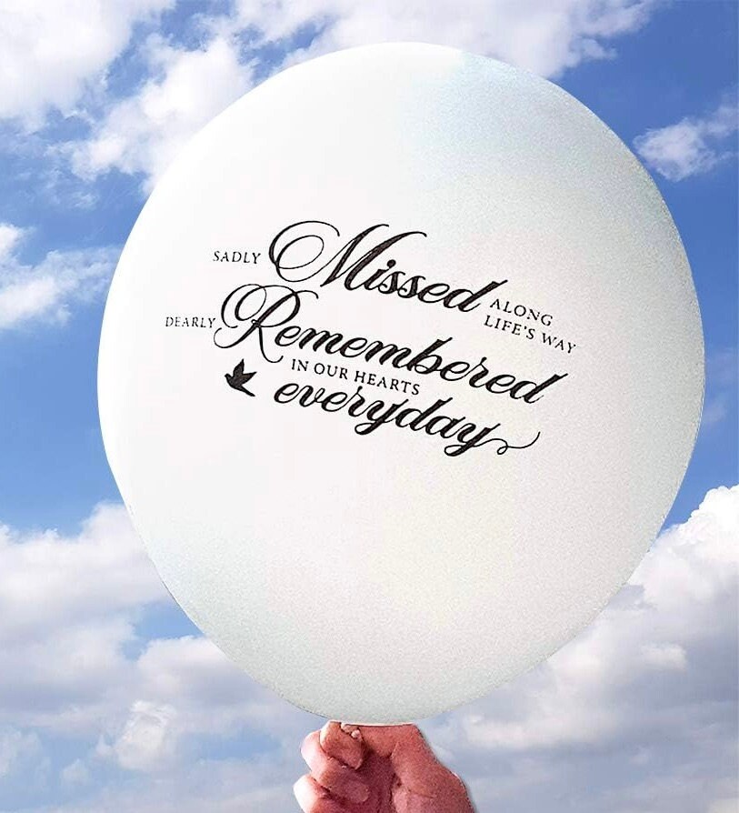 Funeral Balloons Biodegradable Balloon White W/ Ribbons ECO FRIENDLY ...