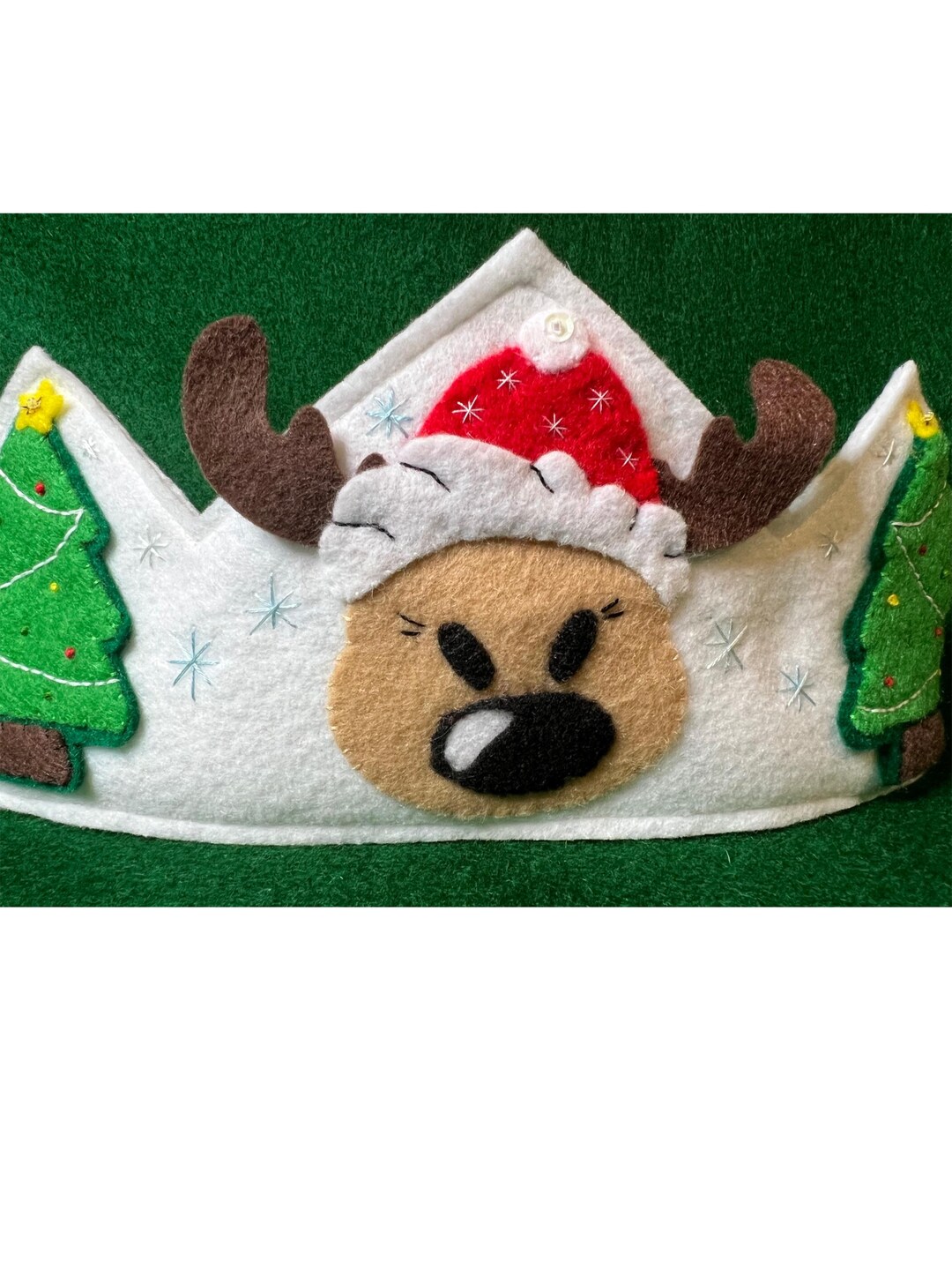 Christmas Felt Crown, Christmas Reindeer With Snowflake Ornaments ...