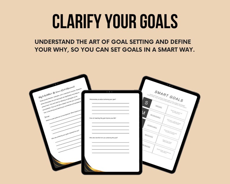 SMART Goals Planner: Habit Tracker & Manifestation Journal (digital ...