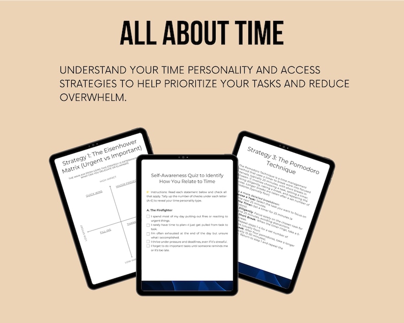 Time Management Workbook: Weekly Planner, Goal Tracker (PDF) - Etsy