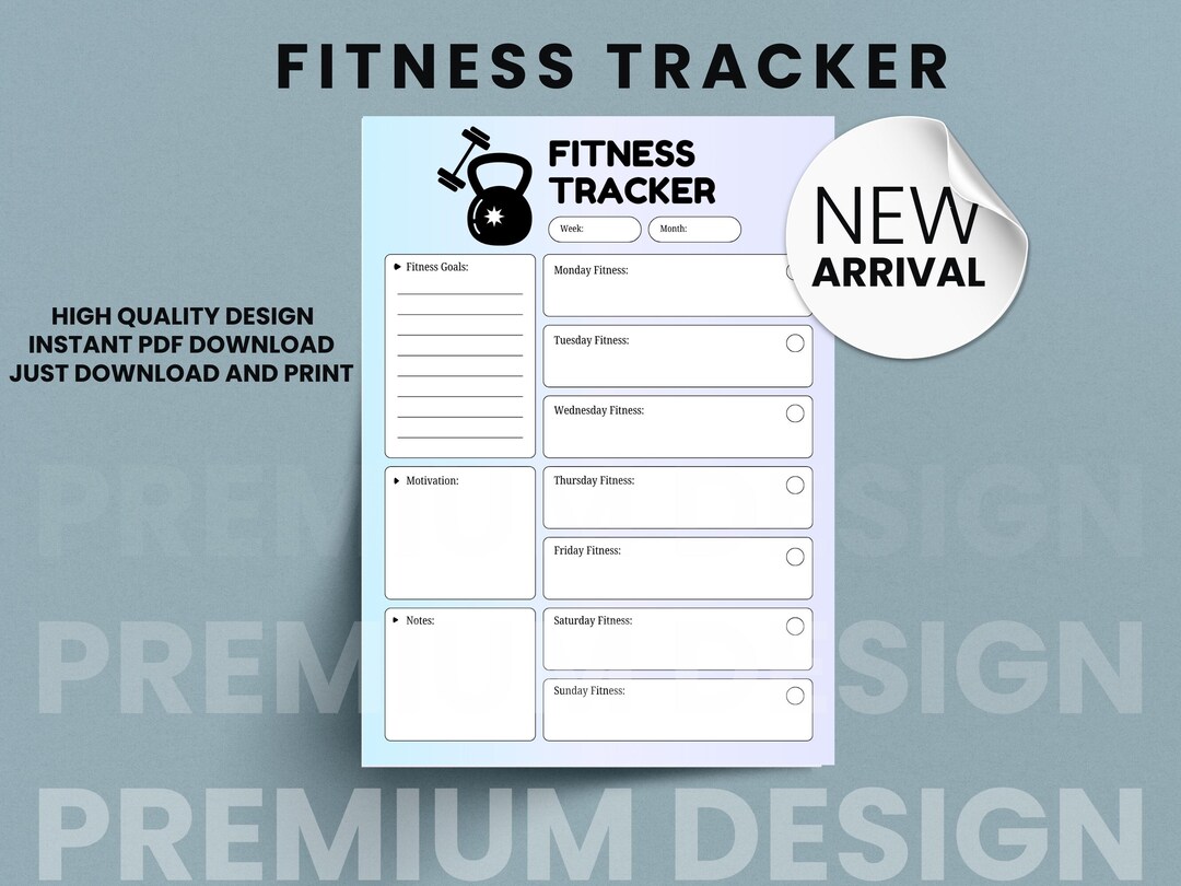 Fitness Tracker Printable PDF | Weekly Workout and Fitness Goals ...