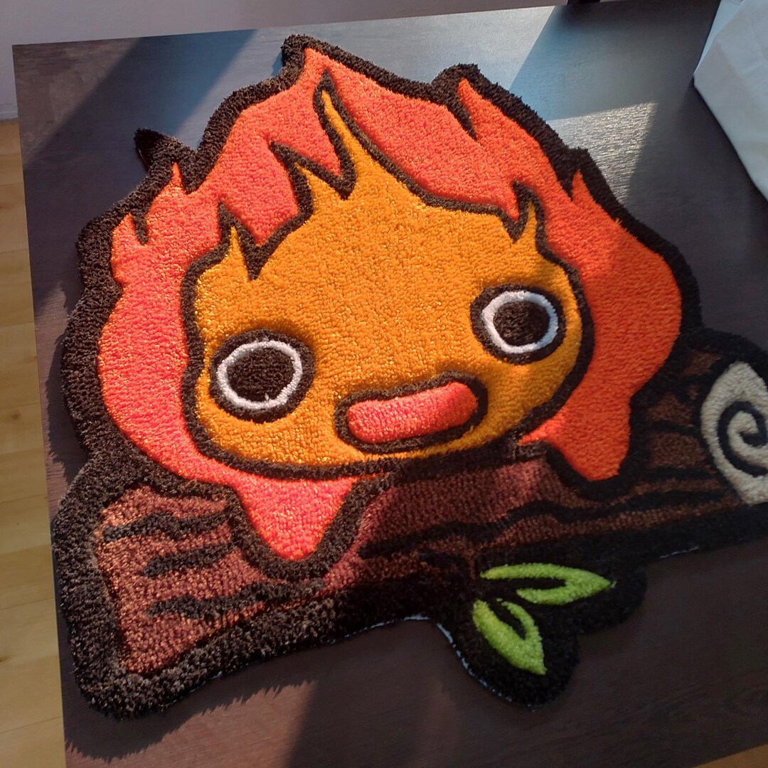 Calcifer Tufted Rug, Anime Flufy Rug, Howl's Moving Castle Carpet - Etsy