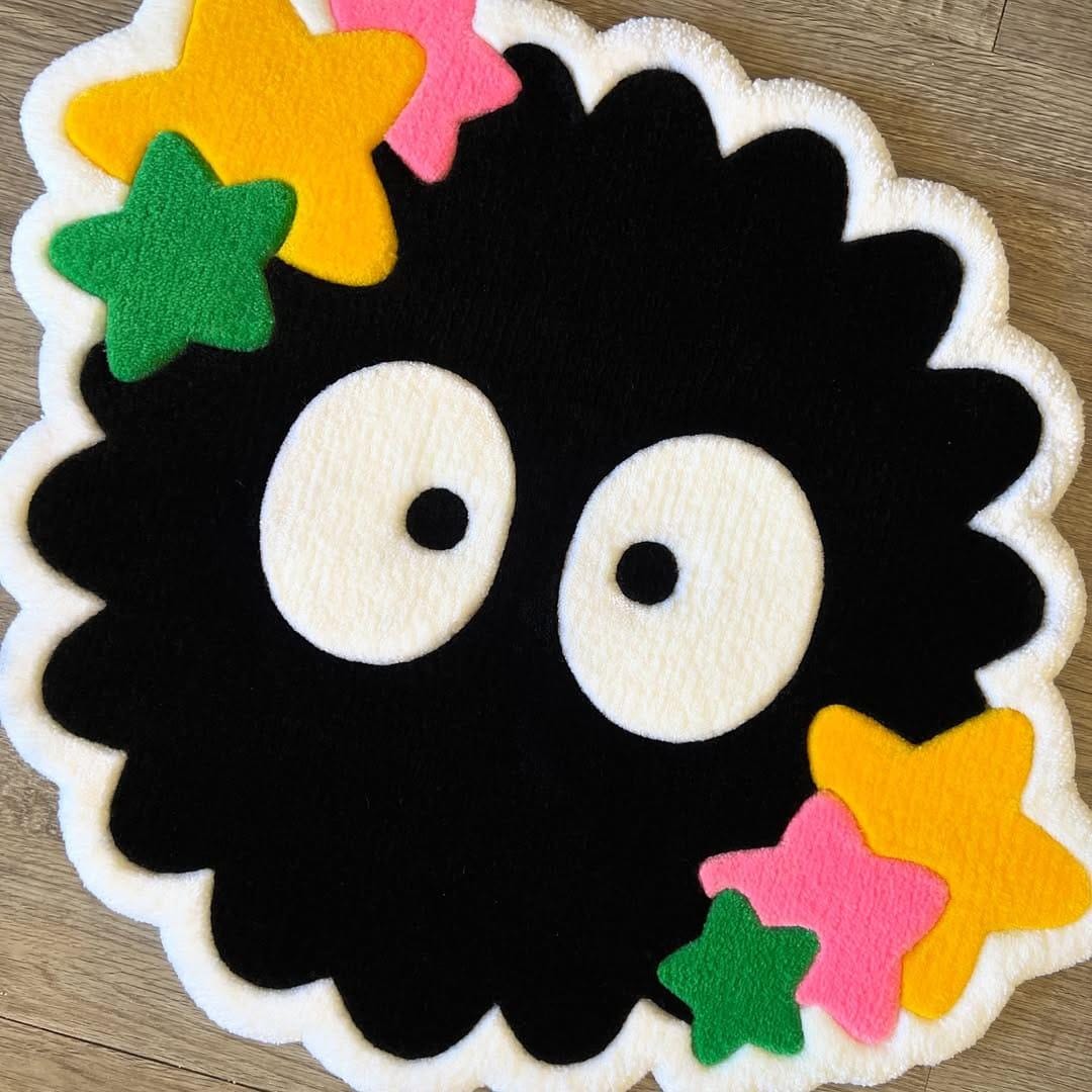 Soot Sprite Tufted Rug, Anime Flufy Rug - Etsy