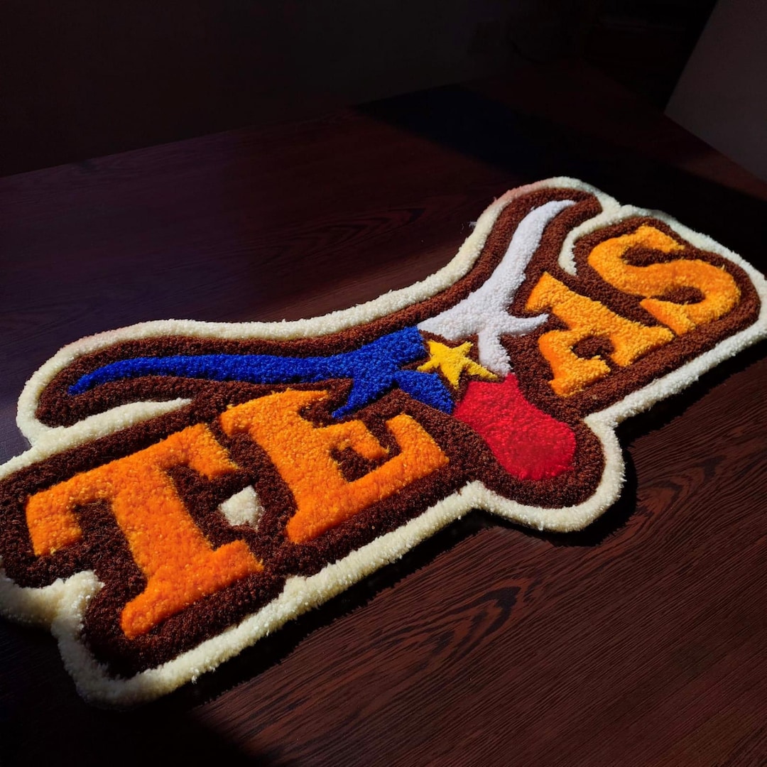 Texas Tufted Rug, Longhorn Bull Flufy Rug - Etsy