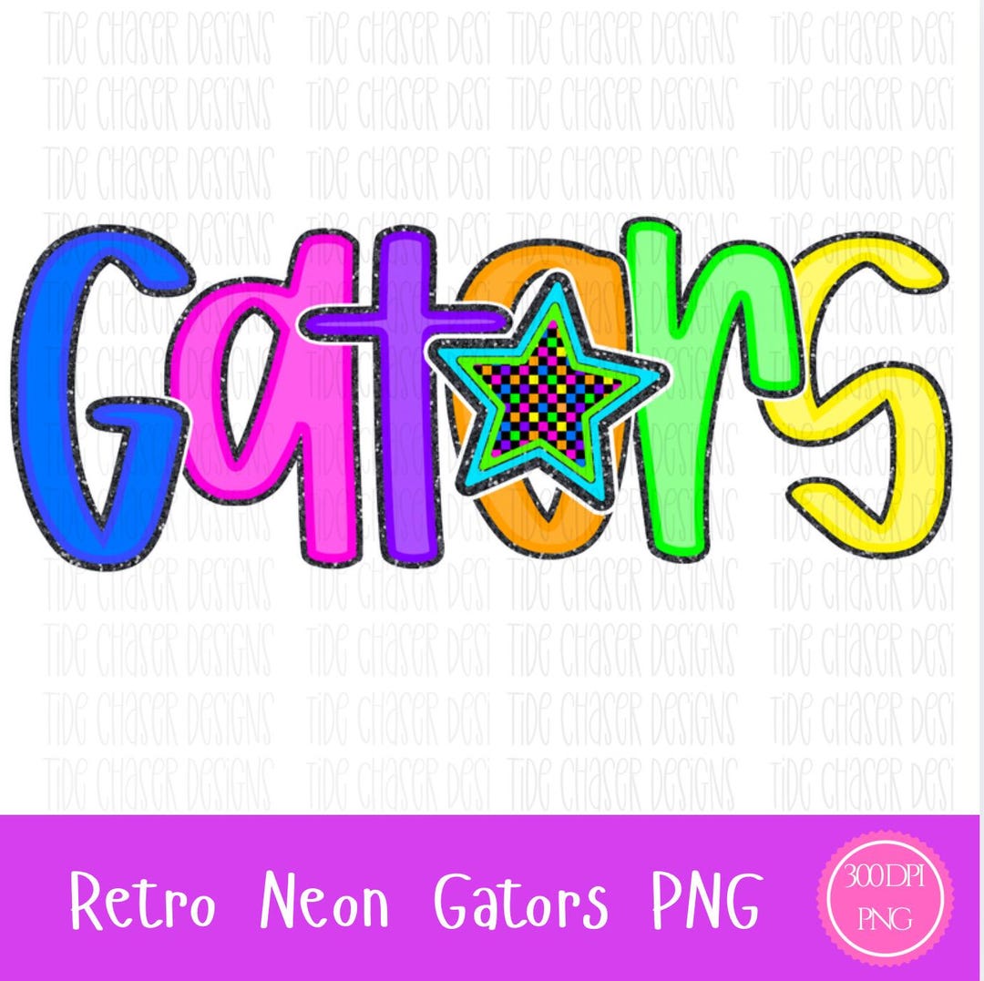 Retro Neon Gators PNG, Gators Team Digital Download, Gators School ...