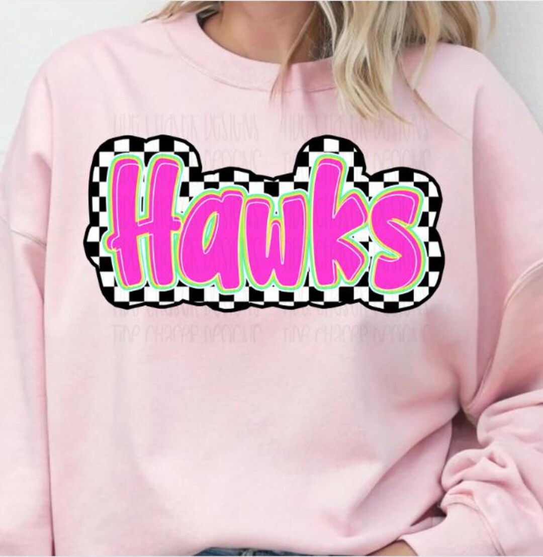 Hawks PNG, Checkered Hawks PNG, Pink Hawks, Hawks Team Spirit, Hawks ...