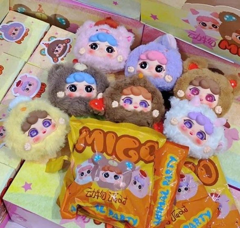 Migo Animal Party Vinyl Face Plush Pendant - Gift for Her; Gift for ...