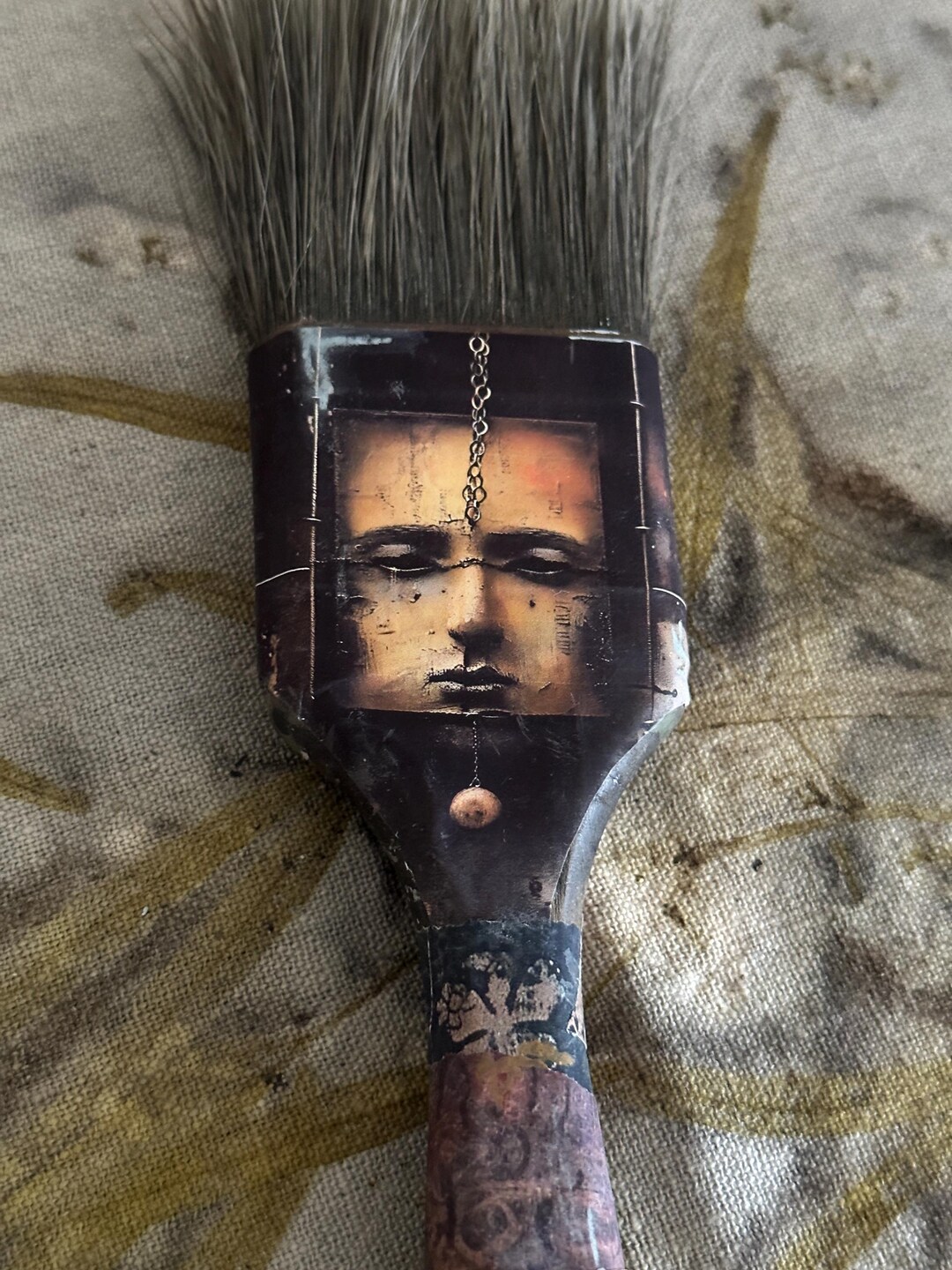 Mixed Media VINTAGE ART PAINTBRUSH, Altered Art, Assemblage Art, Found ...