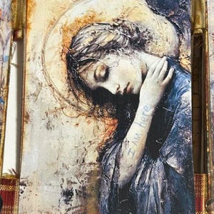 Mixed Media Art Concertina Book, ANGELS, I Am Here, Journal, Handmade ...