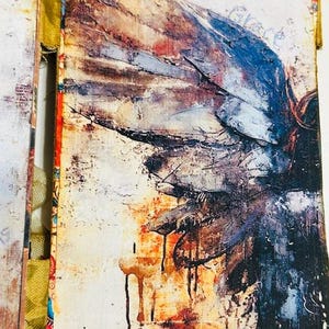 Mixed Media Art Concertina Book, ANGELS, I Am Here, Journal, Handmade ...