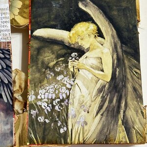 Mixed Media Art Concertina Book, ANGELS, I Am Here, Journal, Handmade ...