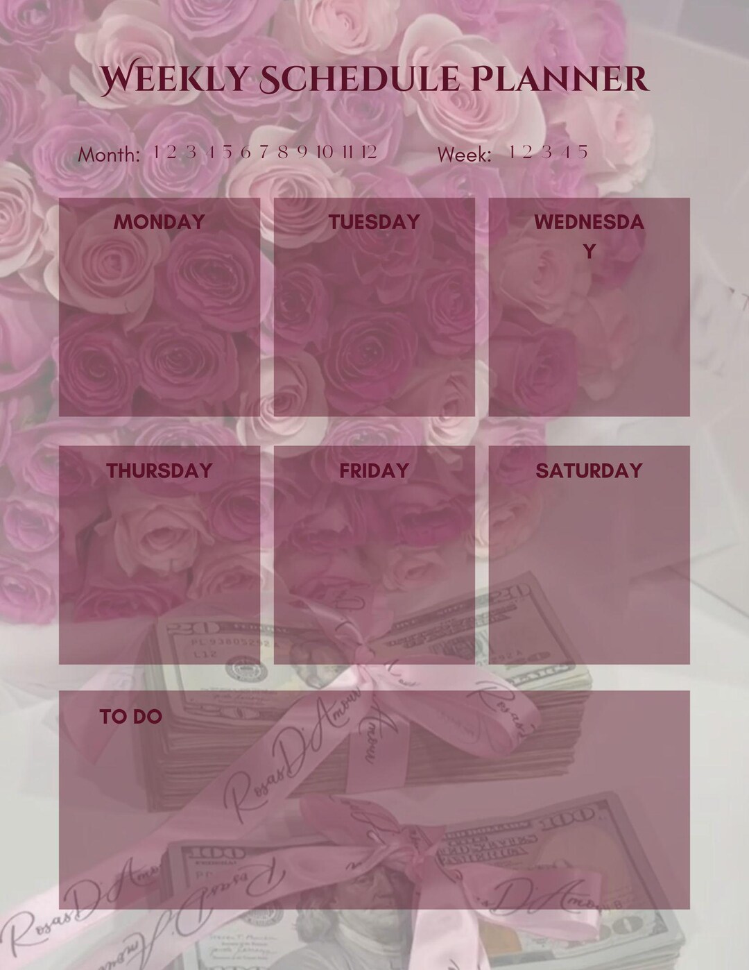 Digital Weekly Planner Template - Etsy