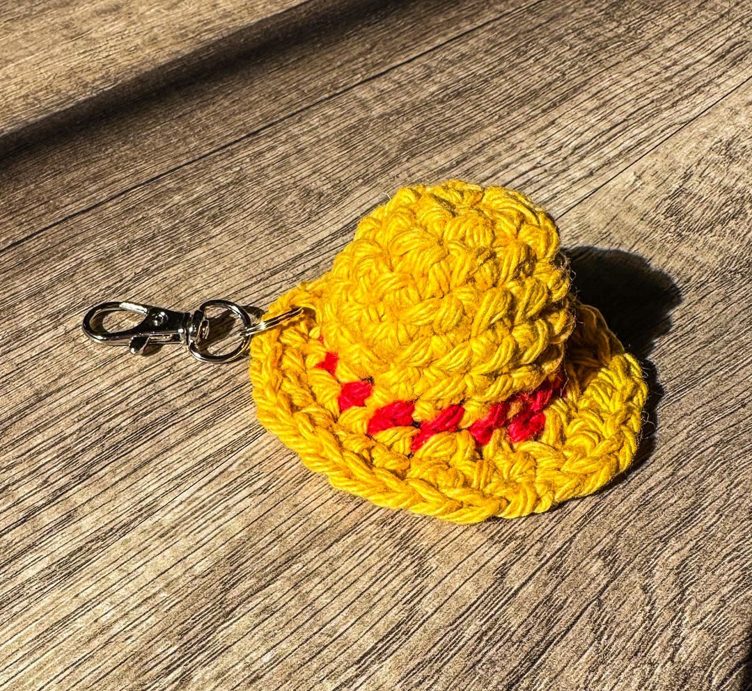 Luffy Straw Hat Crochet Keychain Handmade Anime - Etsy
