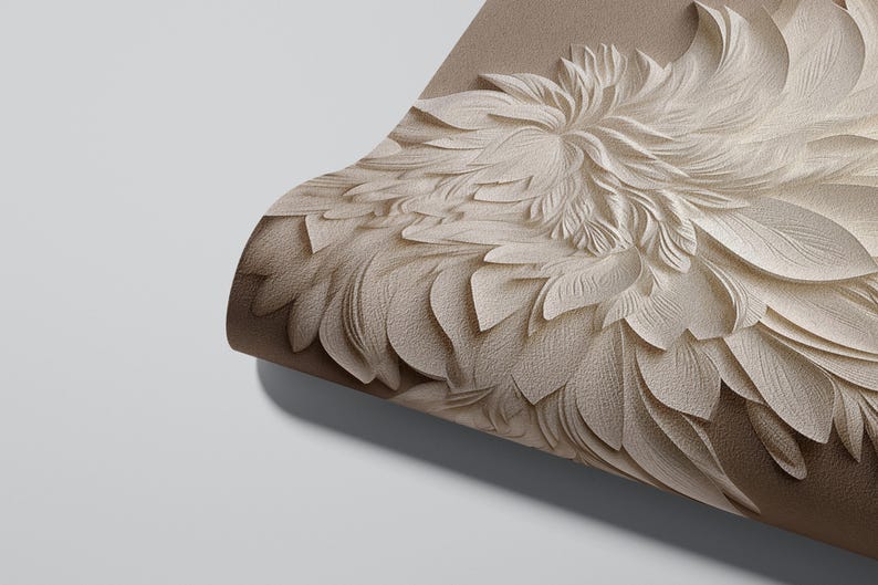 3D Feather Wing Wallpaper: White Sculptural Wall Mural With Layered ...