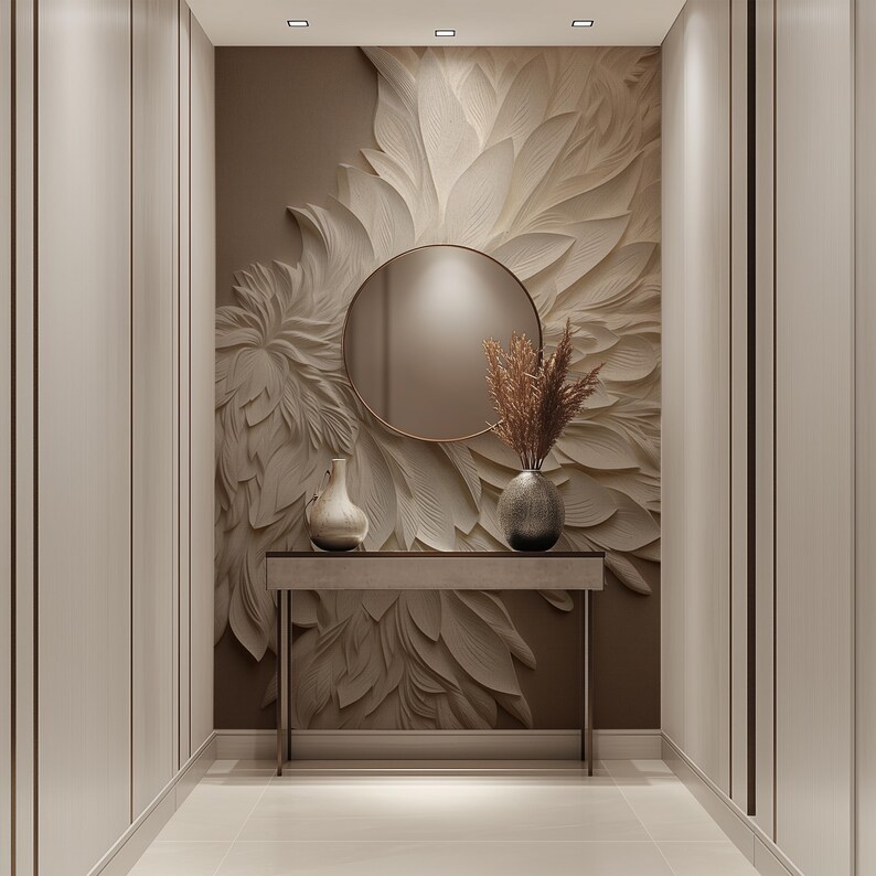 3D Feather Wing Wallpaper: White Sculptural Wall Mural With Layered ...