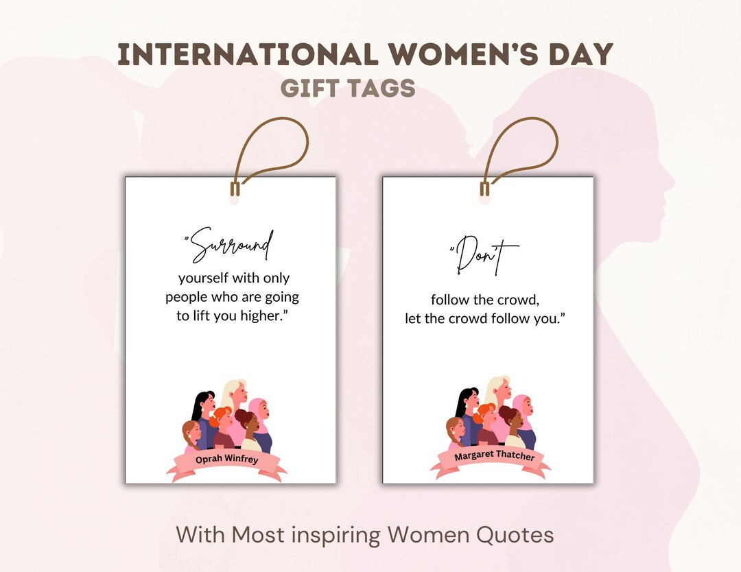 Women's Day Gift Tags, Inspirational Quote Tags (PDF Printable) - Etsy