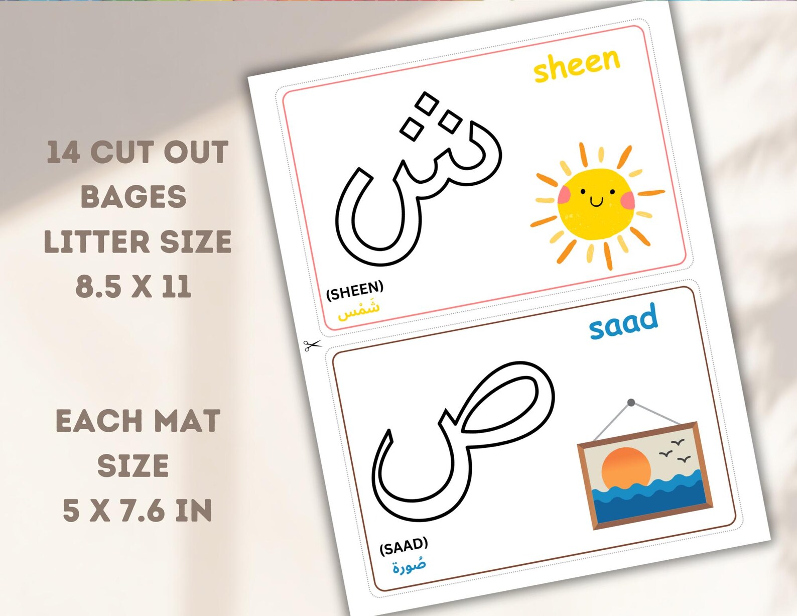 Printable Arabic Alphabet Flashcards | English Translation (PDF) - Etsy
