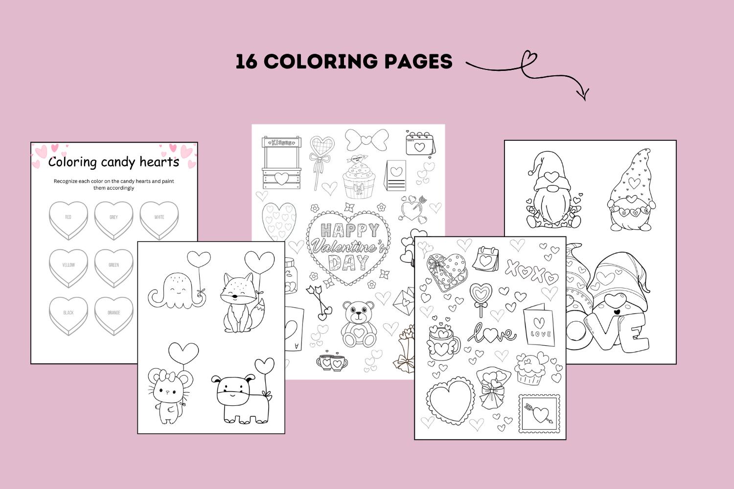 Valentine's Day Kids Printable Activity Bundle With Coloring Pages for ...