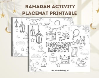Ramadan Placemat Printable, Ramadan Activity Placemat, Ramadan ...