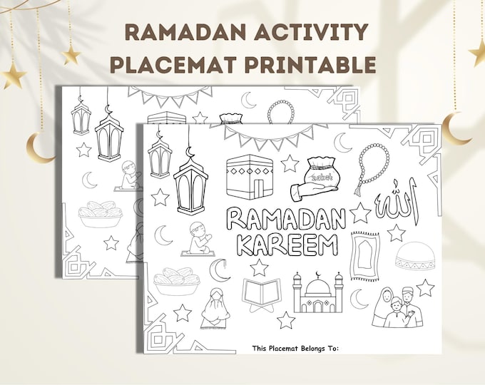 Ramadan Placemat Printable, Ramadan Activity Placemat, Ramadan ...