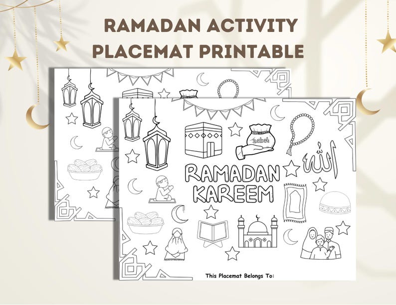 Ramadan Placemat Printable, Ramadan Activity Placemat, Ramadan ...