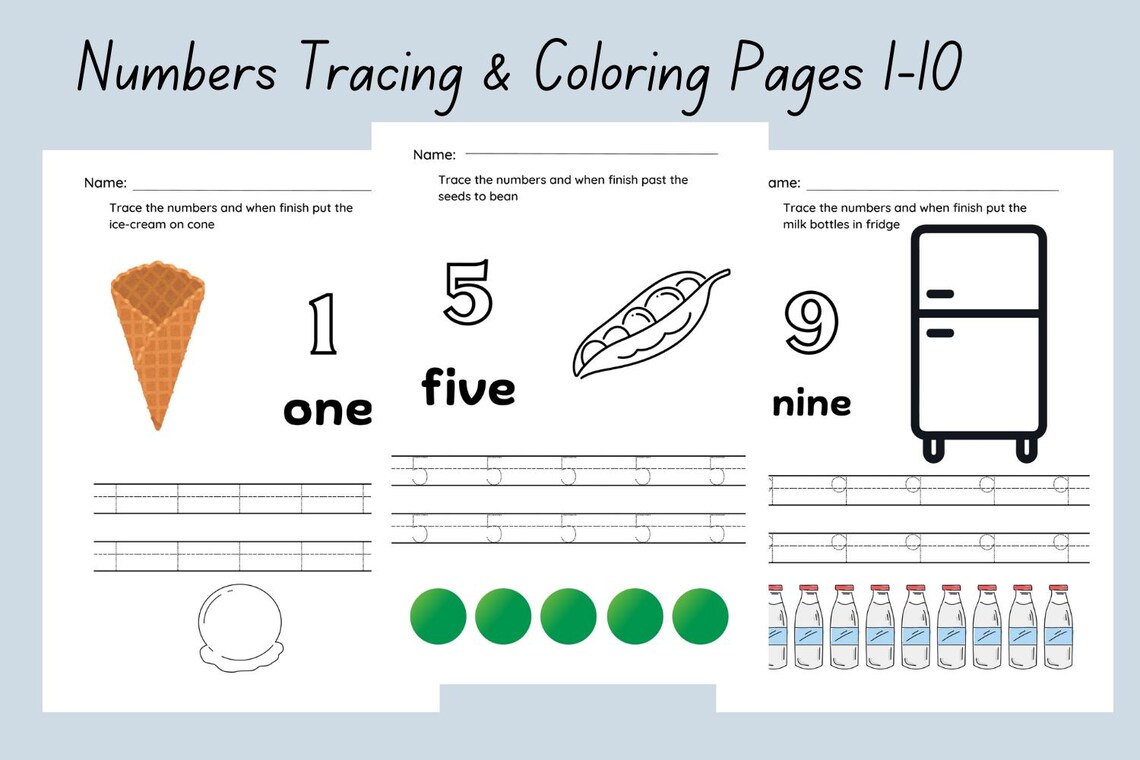 Kids Learning Worksheets, Alphabets, Numbers, Colors (PDF Pattern) - Etsy