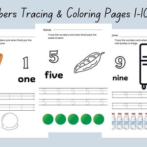Kids Learning Worksheets, Alphabets, Numbers, Colors (PDF Pattern) - Etsy