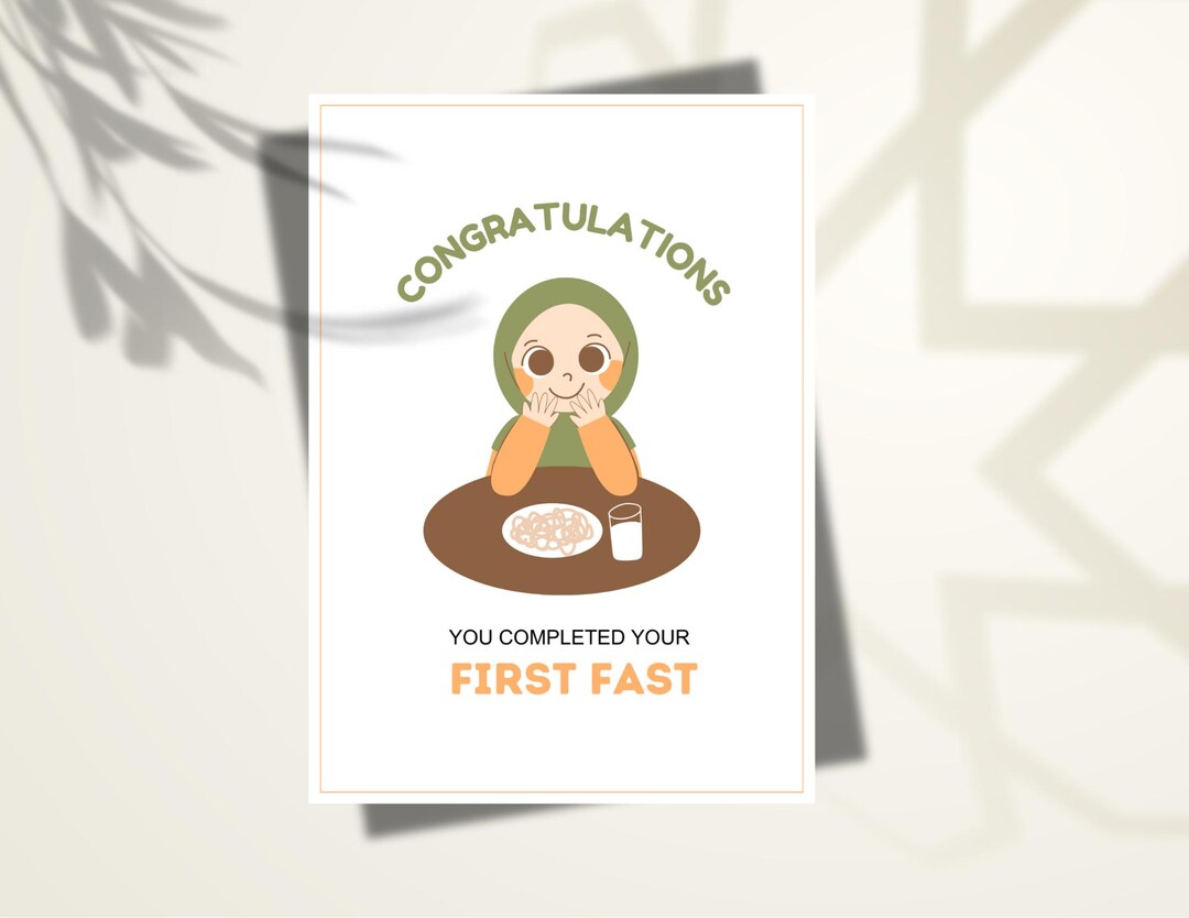 First Fast Card Printable, First Ramadan Kids, My First Fast, First ...