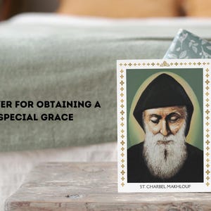 Saint Charbel Makhlouf Prayer Card, Lebanese Miracle Monk (digital ...