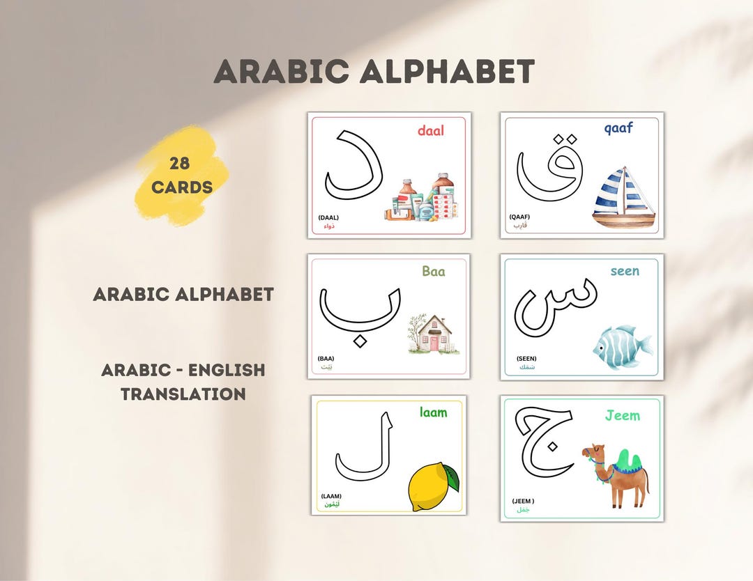 Printable Arabic Alphabet Flashcards | Arabic Flashcards Alphabets With ...